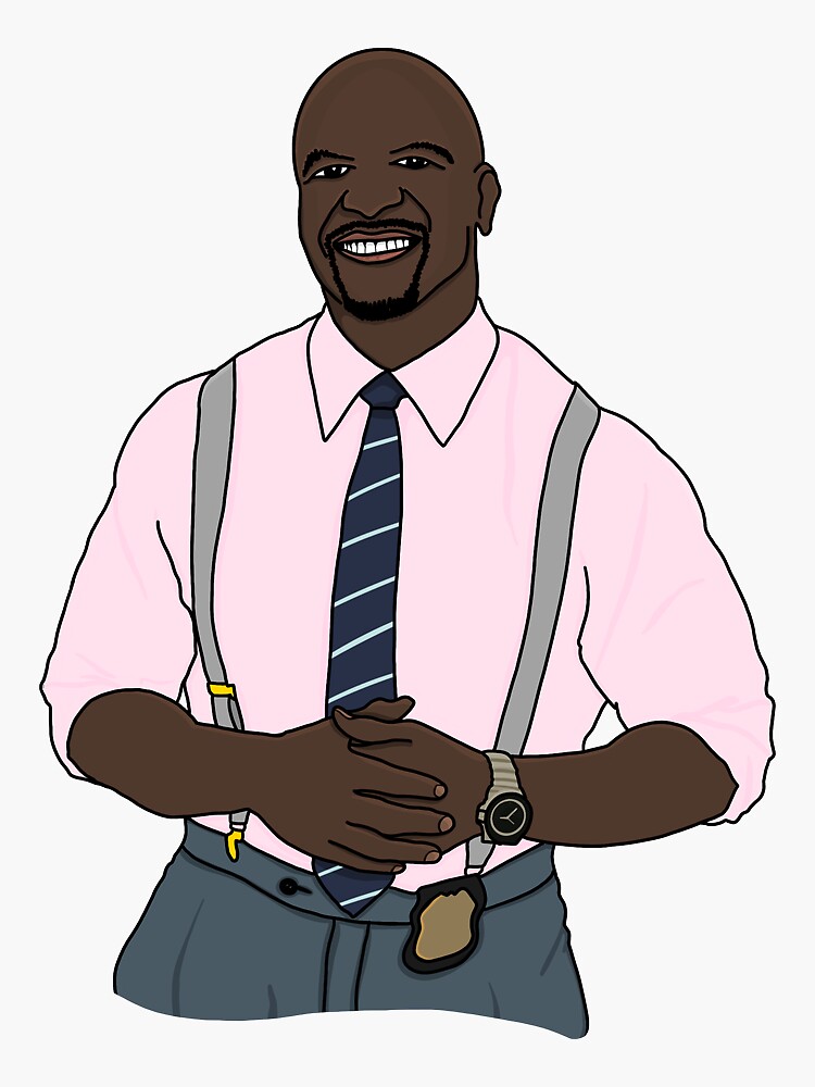 "Cartoon Sargent Terry Jeffords Brooklyn99" Sticker for Sale by ...