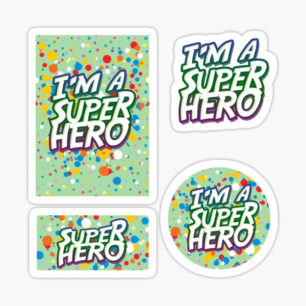 "Polka dot man, I'm a superhero, pastel tea green color" Sticker for ...
