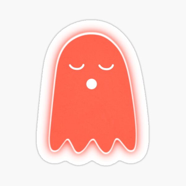 "Neon red Halloween ghost sticker" Sticker for Sale by Duxt | Redbubble