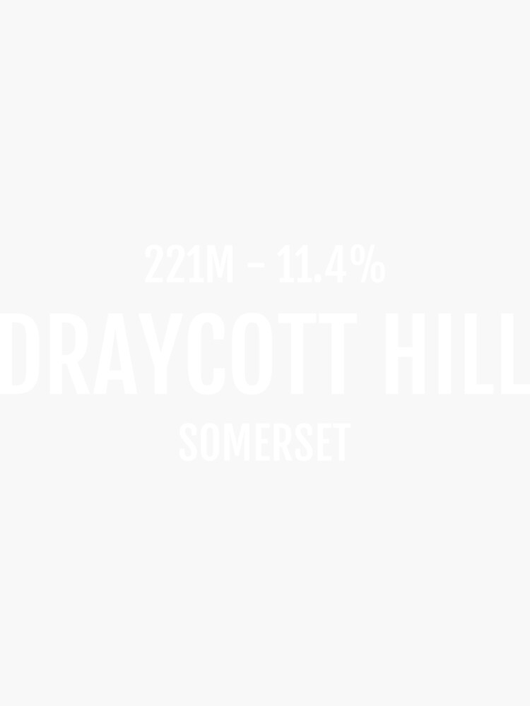 "cycling draycott hill somerset uk england- cycling climbs" Sticker for ...