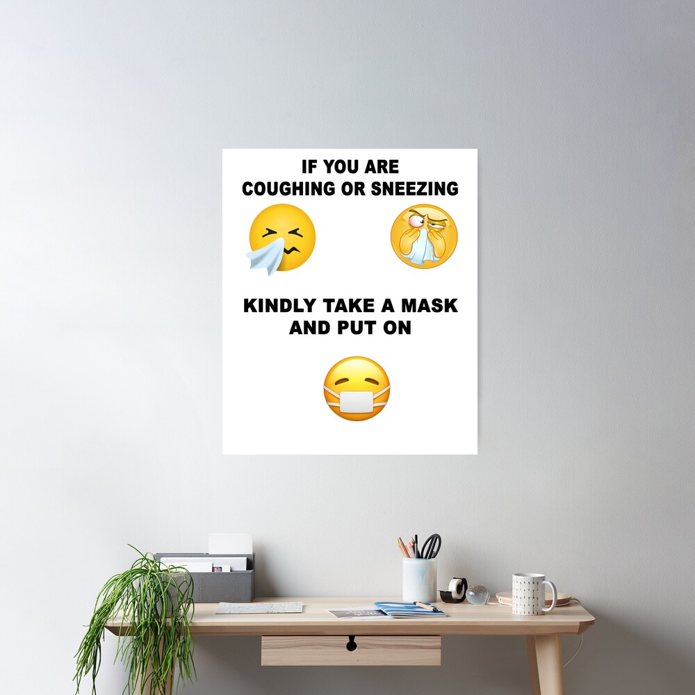 Coughing Mask Posters Cover Your Cough Etsy UK