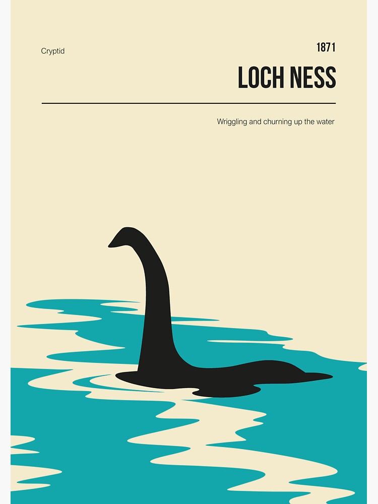 "Loch Ness Scotland Cryptid Book Cover Poster" Sticker for Sale by ...