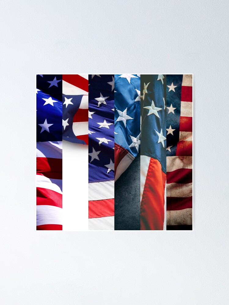 "American Flag Collage" Poster by Designs24U | Redbubble