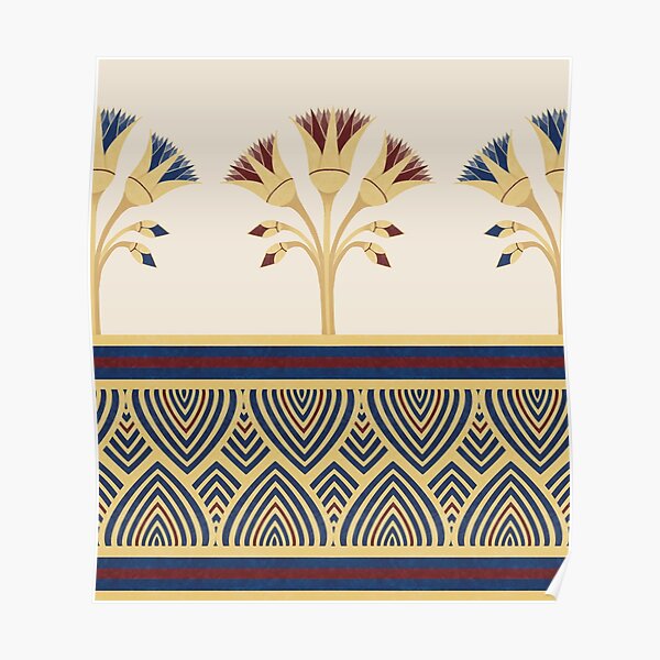 "Pattern inspired in Egyptian columns and lotus flowers" Poster by ...