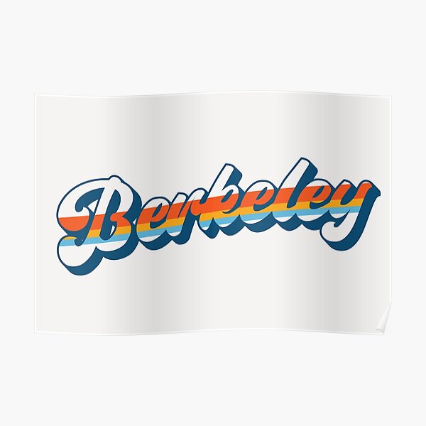 "Retro Berkeley Word Art" Poster by Homebody-Supply | Redbubble
