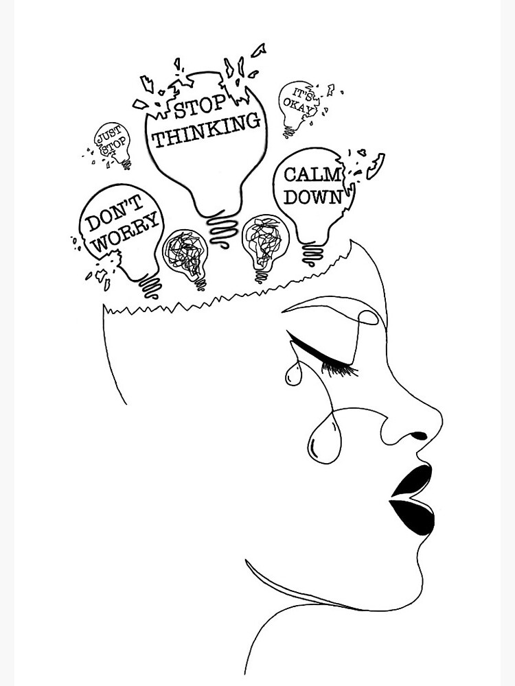 "Line Drawing: Anxiety" Spiral Notebook for Sale by Patience Saisbury ...