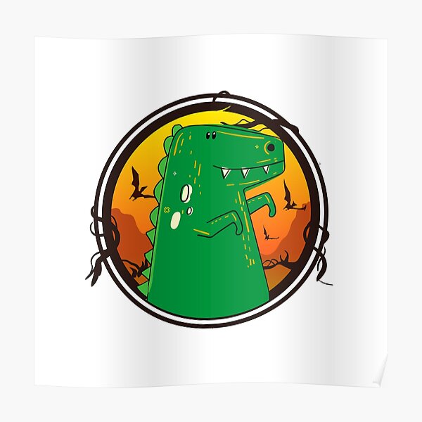"Fun T-rex shield / Prehistoric / Jurassic" Poster by Little-Joy ...