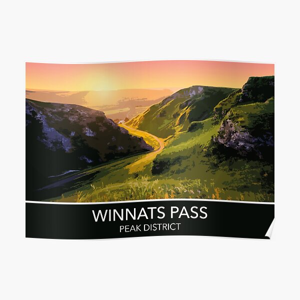 "Winnats Pass Castleton Peak District Sunset Travel Poster " Poster for ...