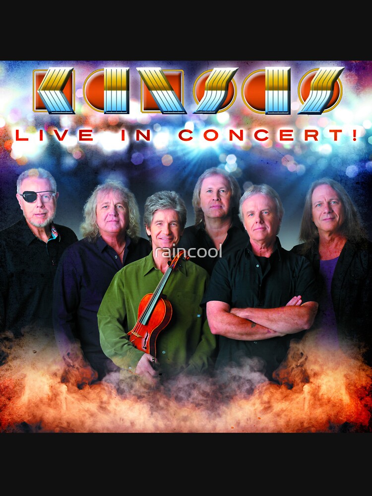 "poster music tshirt black concert band kansas " T-shirt for Sale by ...