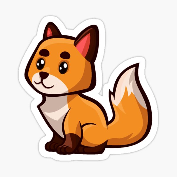 "cute happy fox Sticker" Sticker for Sale by Stickersplurge | Redbubble