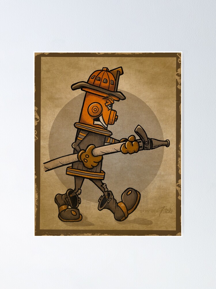 "Nozzleman - Hero Hydrants" Poster for Sale by FiremanUP | Redbubble