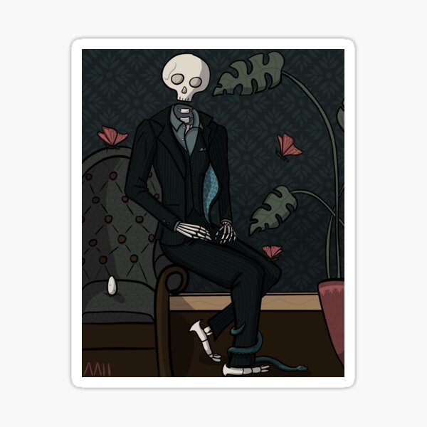 "Gothic Dapper Skeleton" Sticker for Sale by HuntressStudios | Redbubble
