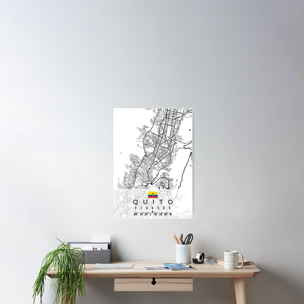 "QUITO MAP ECUADOR" Poster by hatimelhag | Redbubble