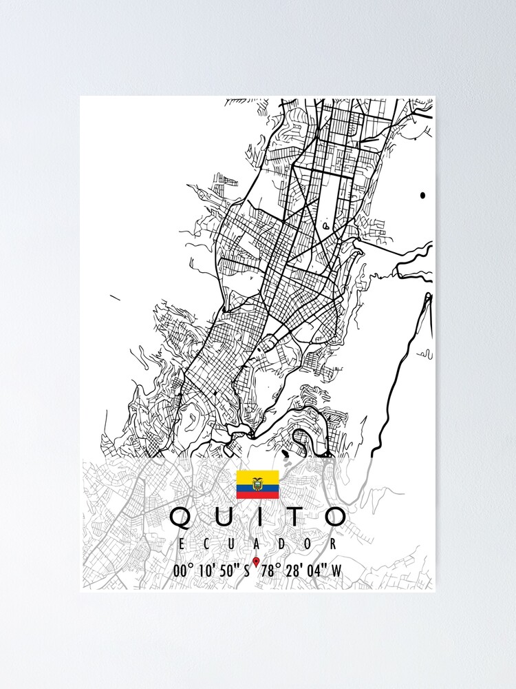 "QUITO MAP ECUADOR" Poster by hatimelhag | Redbubble