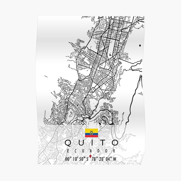 "QUITO MAP ECUADOR" Poster by hatimelhag | Redbubble