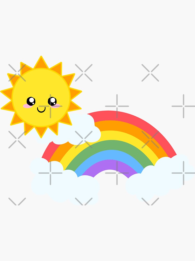 "Sunshine and rainbows" Sticker for Sale by BlessedbyGaia | Redbubble