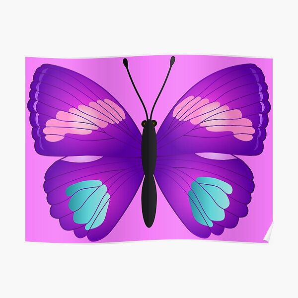"PURPLE BUTTERFLY" Poster for Sale by Whisperingwells | Redbubble
