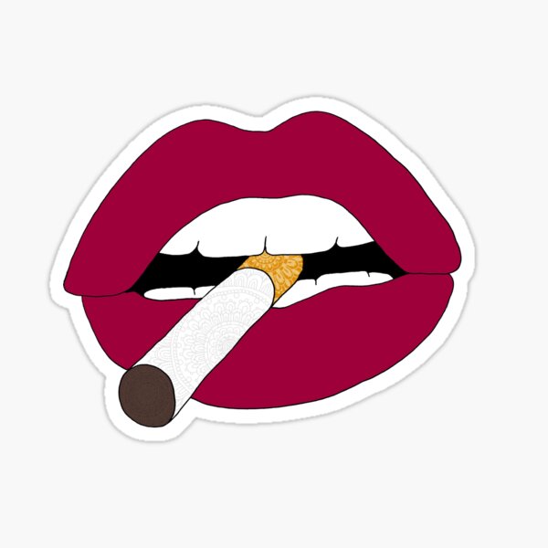 Cigarette Lips Stickers | Redbubble