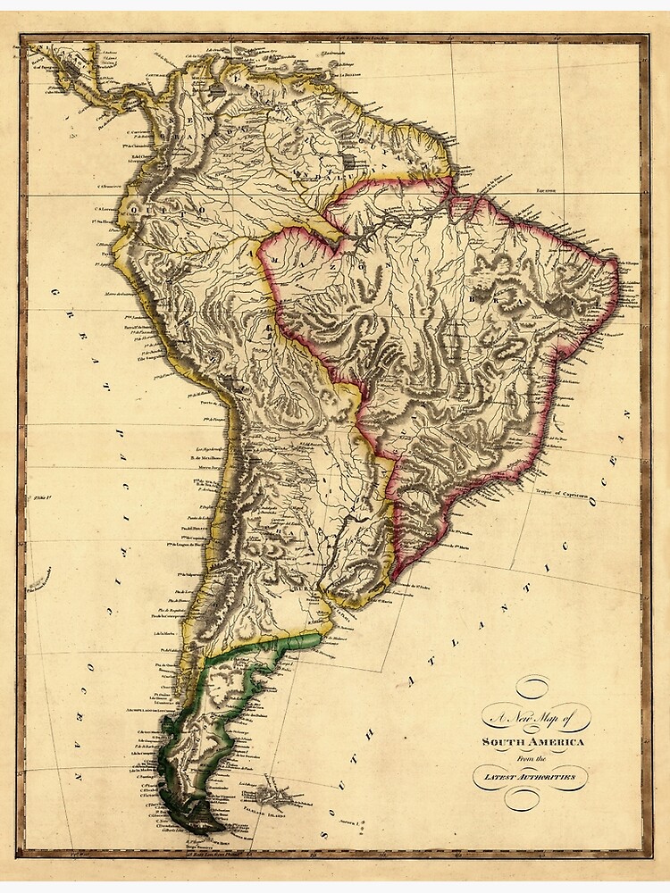 Lámina fotográfica for Sale con la obra «Mapa de América del Sur 1810 ...