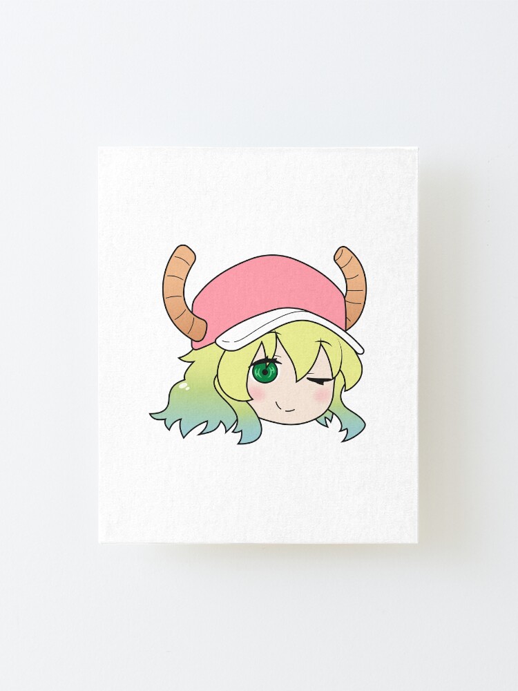 "Miss Kobayashi's Dragon Maid Lucoa Chibi Head" Mounted Print for Sale ...