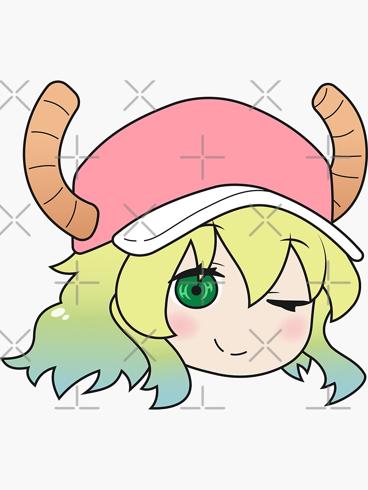 "Miss Kobayashi's Dragon Maid Lucoa Chibi Head" Sticker for Sale by ...