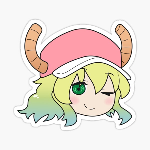 "Miss Kobayashi's Dragon Maid Lucoa Chibi Head" Sticker for Sale by ...