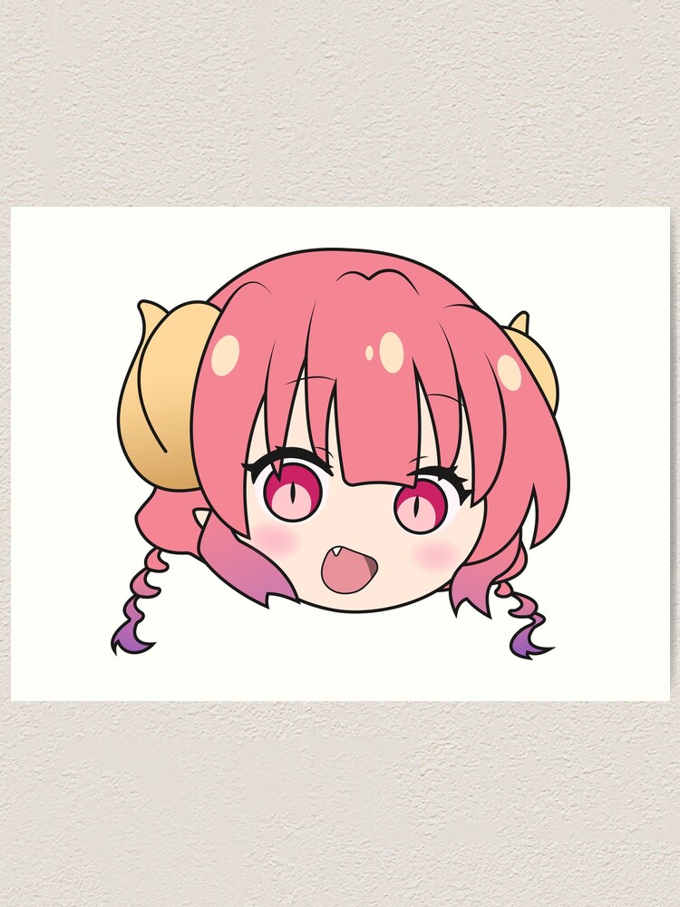 "Miss Kobayashi's Dragon Maid Ilulu Chibi Head" Art Print by ...