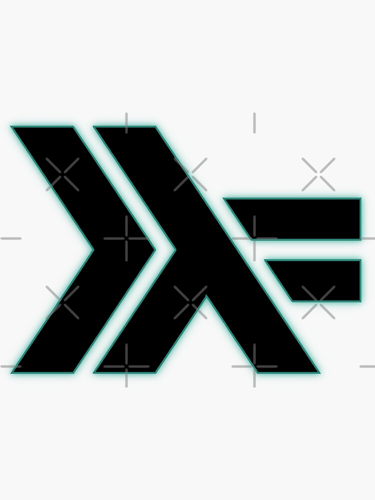 "Haskell Logo Teal Glowy Black " Sticker for Sale by arctide | Redbubble