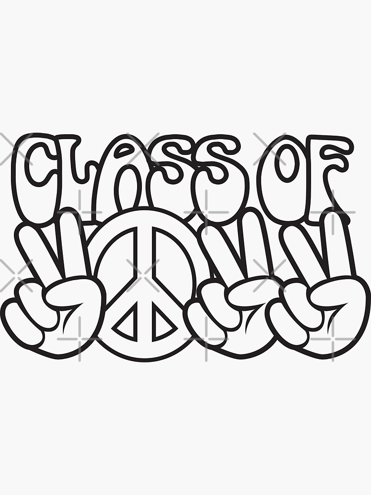 "Peace Sign Class of 2022" Sticker for Sale by prettyletters | Redbubble