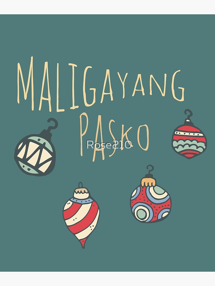 "Maligayang Pasko" Poster for Sale by Rose210 | Redbubble