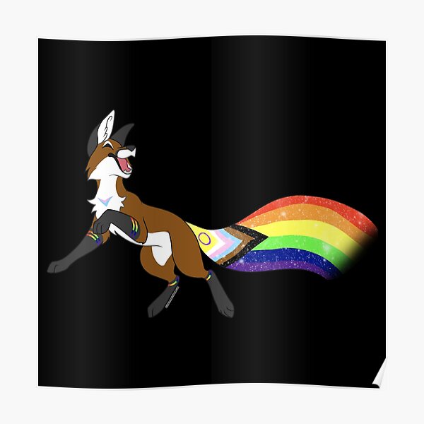 "LGBTQ+ Pride Fox 2.0" Poster for Sale by inumaru-hokashi | Redbubble