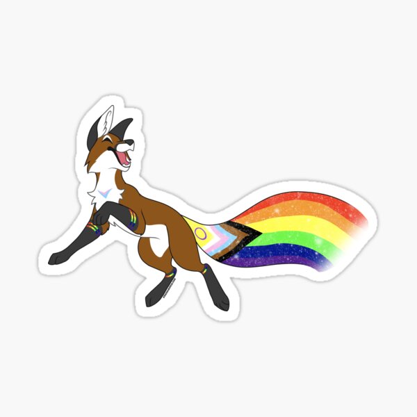 "LGBTQ+ Pride Fox 2.0" Sticker for Sale by inumaru-hokashi | Redbubble