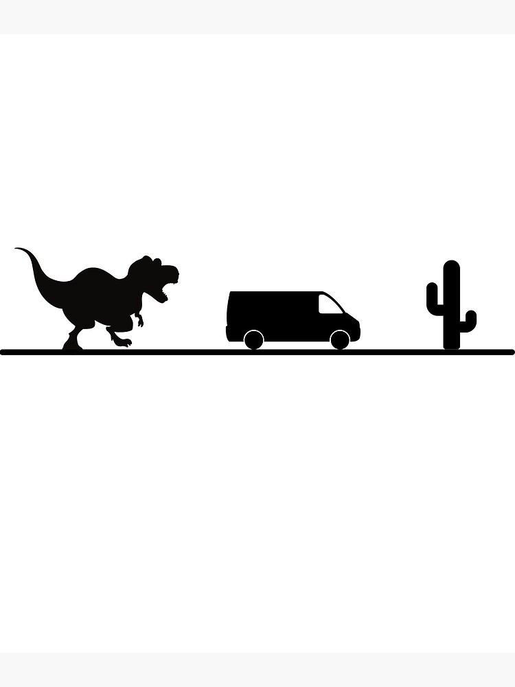 "Dinosaur Chasing Van" Poster for Sale by VanLifeGarb | Redbubble