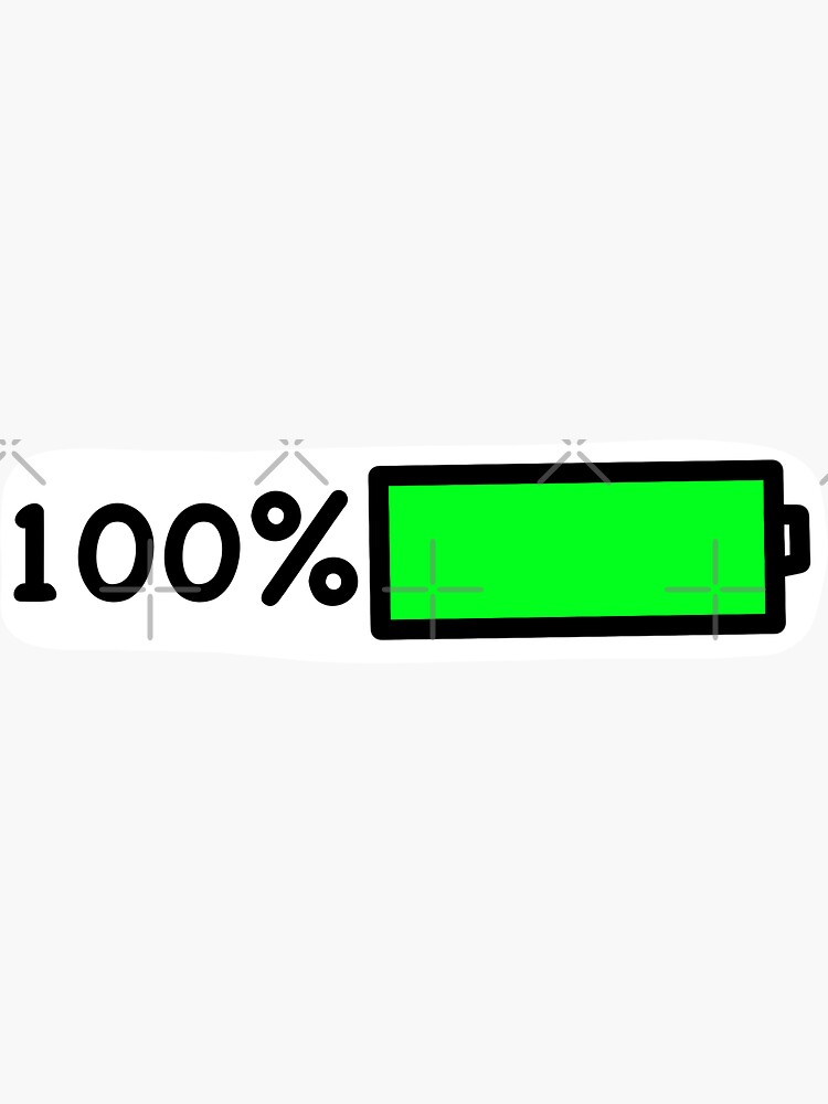 "Fully charged battery" Sticker for Sale by BlessedbyGaia | Redbubble
