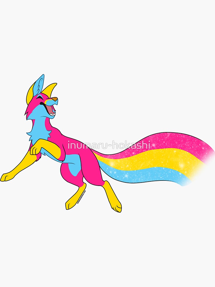 "Pan Pride Fox 2.0" Sticker for Sale by inumaru-hokashi | Redbubble