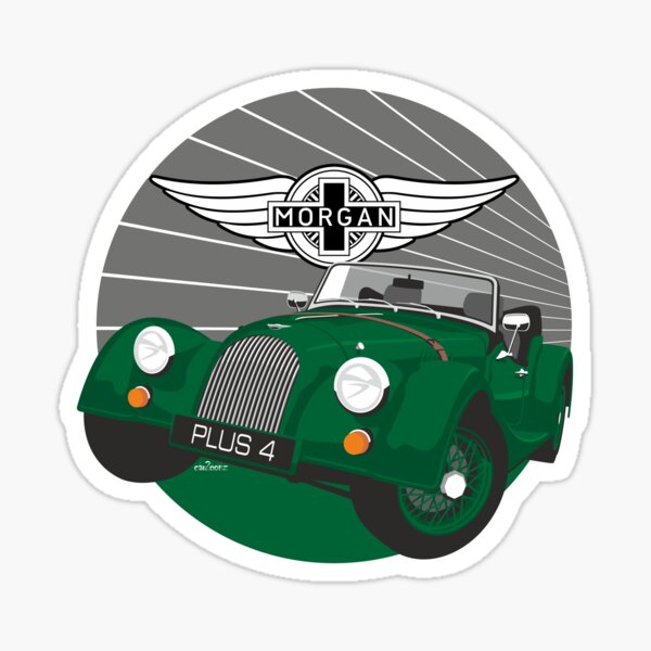 "Morgan Plus 4 British Racing Green" Sticker for Sale by car2oonz ...