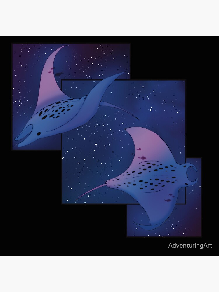 "Manta rays in space" Poster for Sale by AdventuringArt | Redbubble