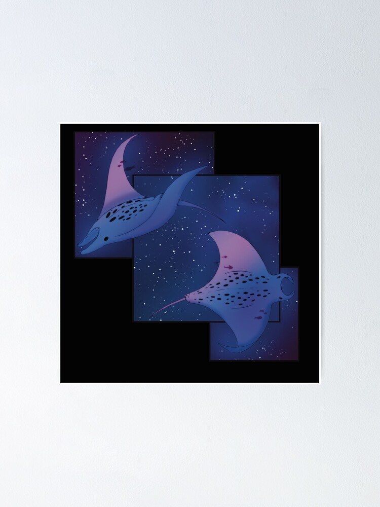 "Manta rays in space" Poster for Sale by AdventuringArt | Redbubble