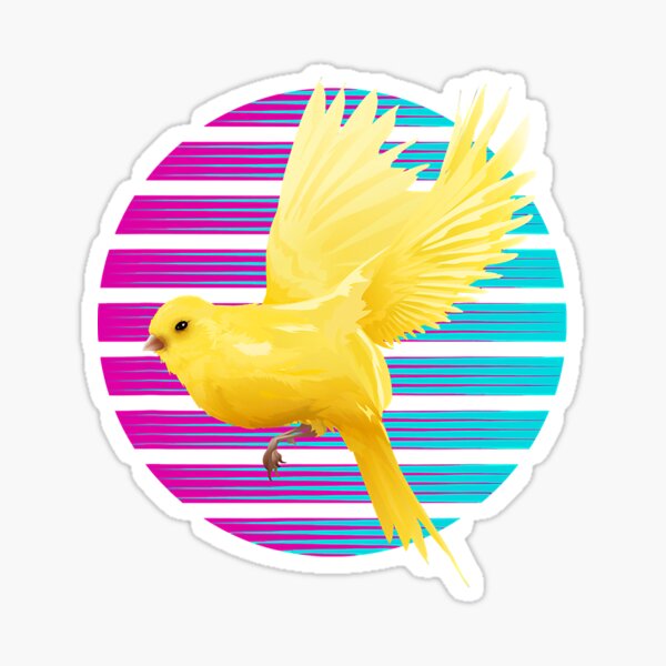 "Vaporwave Canary Canary Bird Pet" Sticker for Sale by NeverLoseSF ...