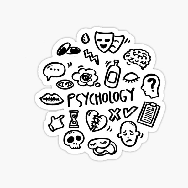 Pegatina «psicología Doodle» de umelarts | Redbubble