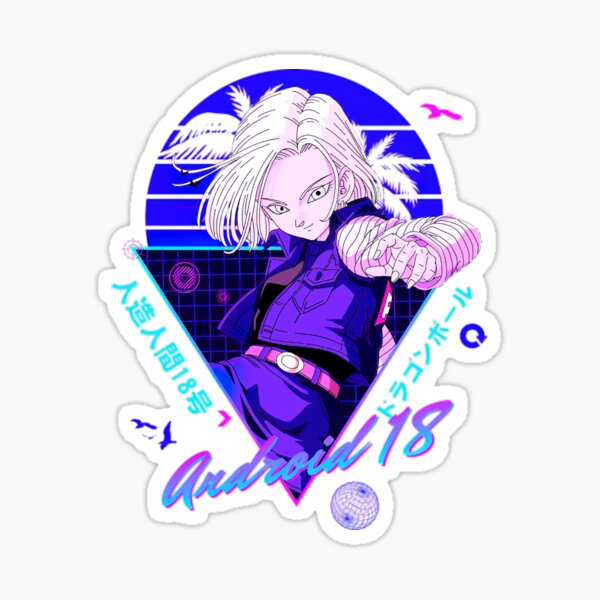 "Android 18 " Sticker for Sale by bronzeblushinge | Redbubble