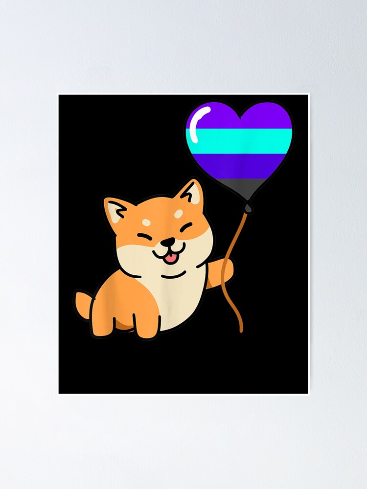 "Shiba Inu Alexigender Pride Balloon" Poster by tolivia | Redbubble