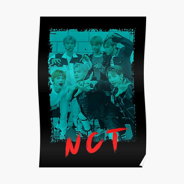 Póster «NCT Kpop Group Members Diseño de color azul coreano Kpop RGB ...