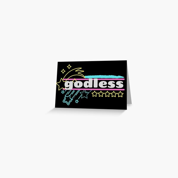 "Retro Neon Godless" Greeting Card by MotherxMischief | Redbubble