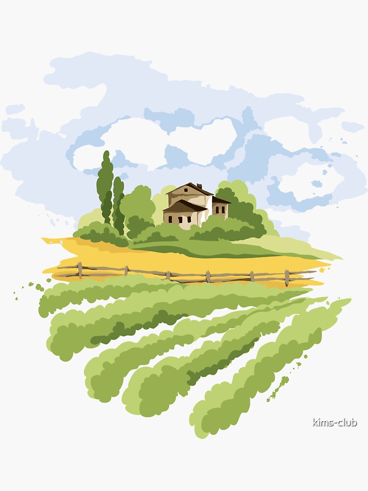 "Rural Landscape" Sticker for Sale by kims-club | Redbubble
