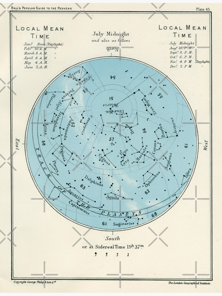 "Star map July Midnight" Sticker for Sale by Salocin | Redbubble