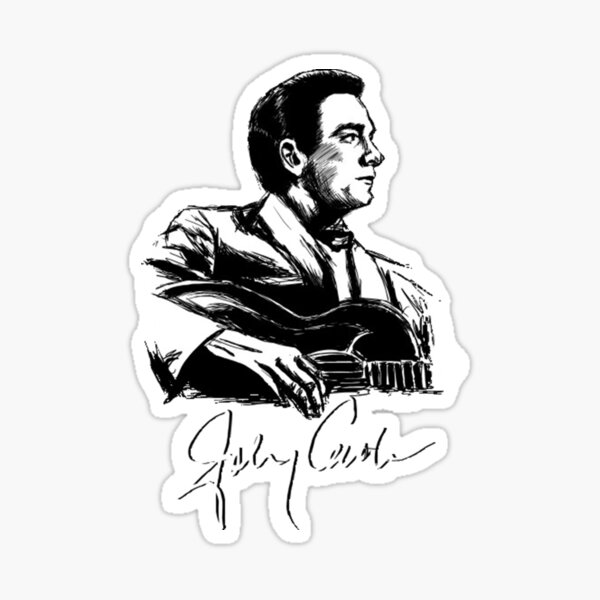 "Johnny-Cash" Sticker by manninogcarrico | Redbubble
