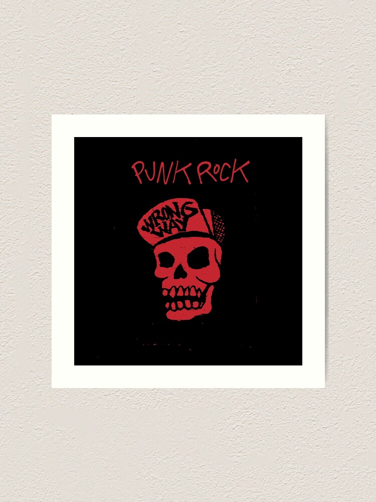 "PUNK ROCK - awesome graffiti-style skull (red-black)" Art Print by ...