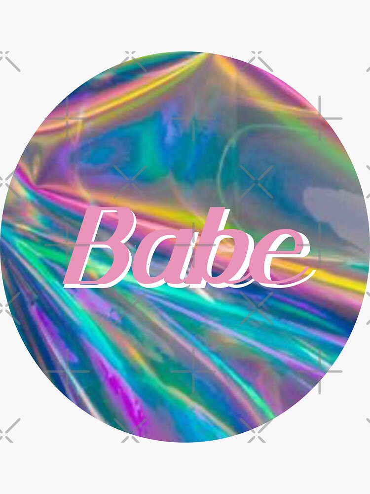 "Babe Y2K 2000s Millenium Hologram Rainbow" Sticker for Sale by ...