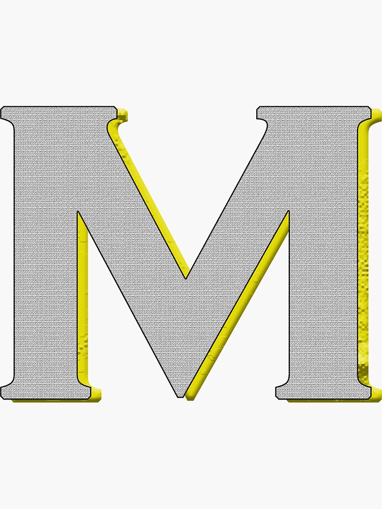 "M Word Art" Sticker by Dinustudio66 | Redbubble
